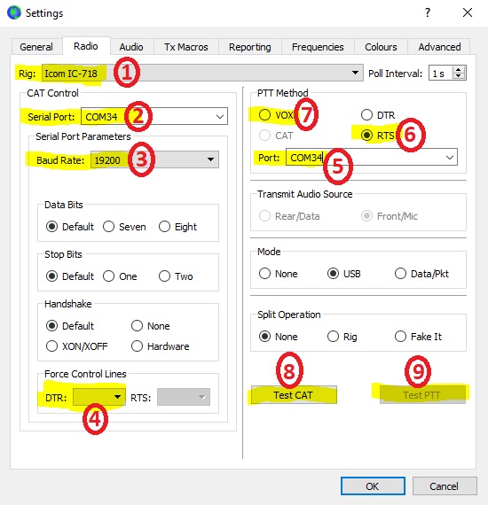 Ham Radio CAT, PSK31, FT8, JT9 and JT65 Interfaces - How to set up WSJT-X